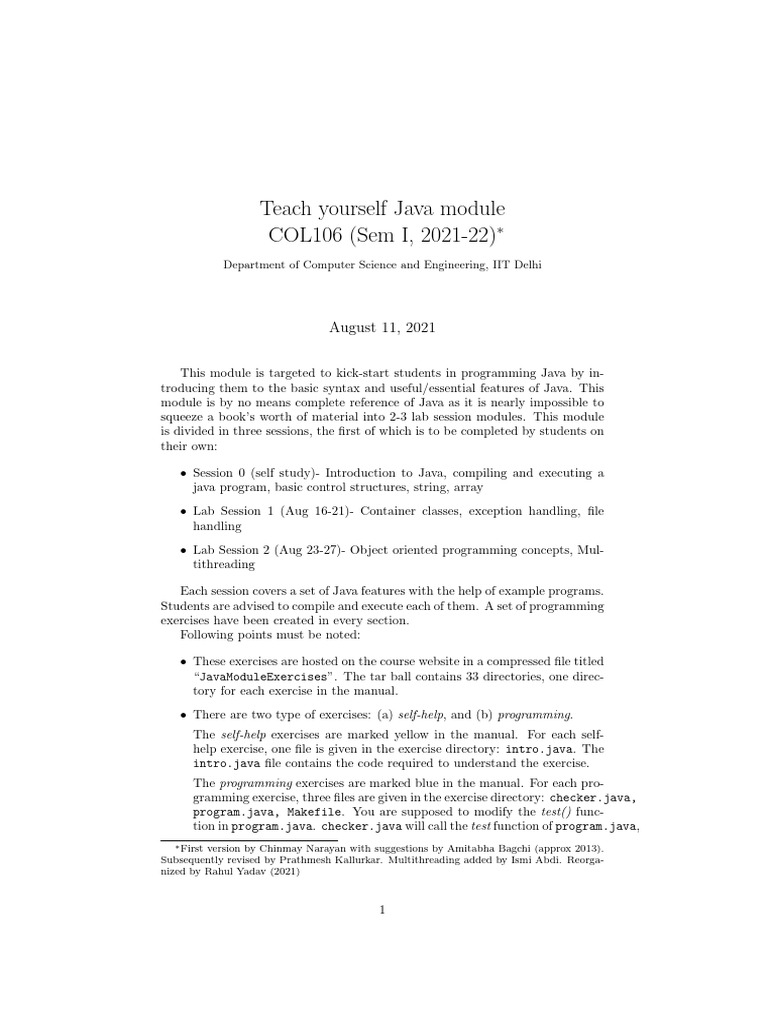 JavaLabModule Aug2021 | PDF