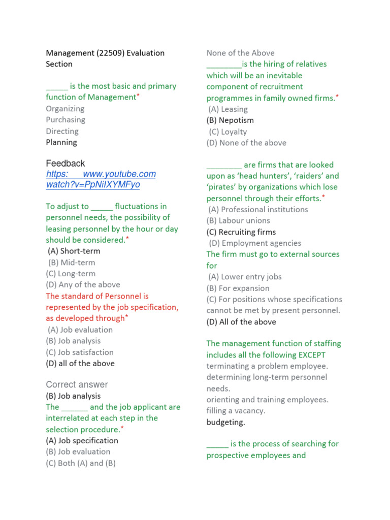 Management QB UT1 2223 With Answers | PDF | Recruitment | Human Resources