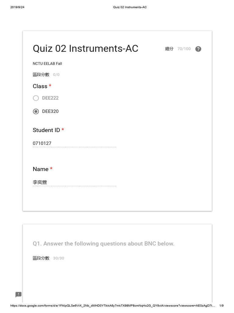 Quiz 02 Instruments-AC | PDF
