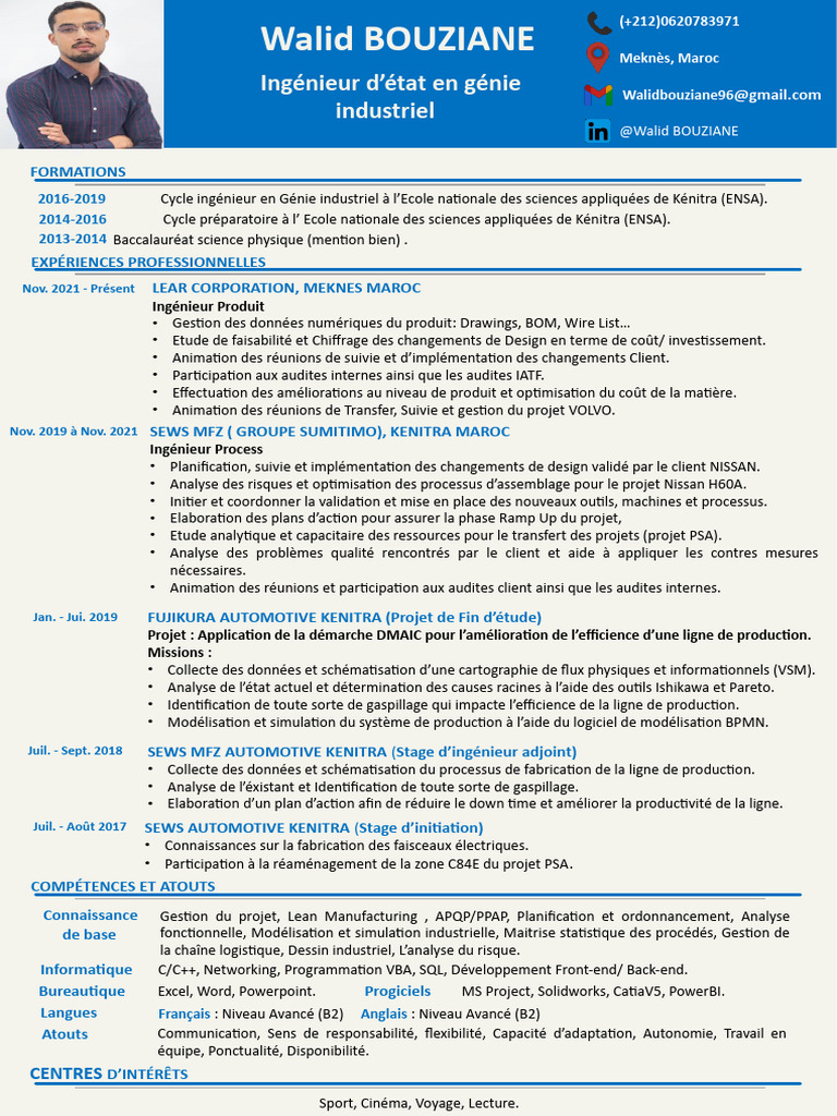 Walid Bouziane CV 2023 (Francais) | PDF