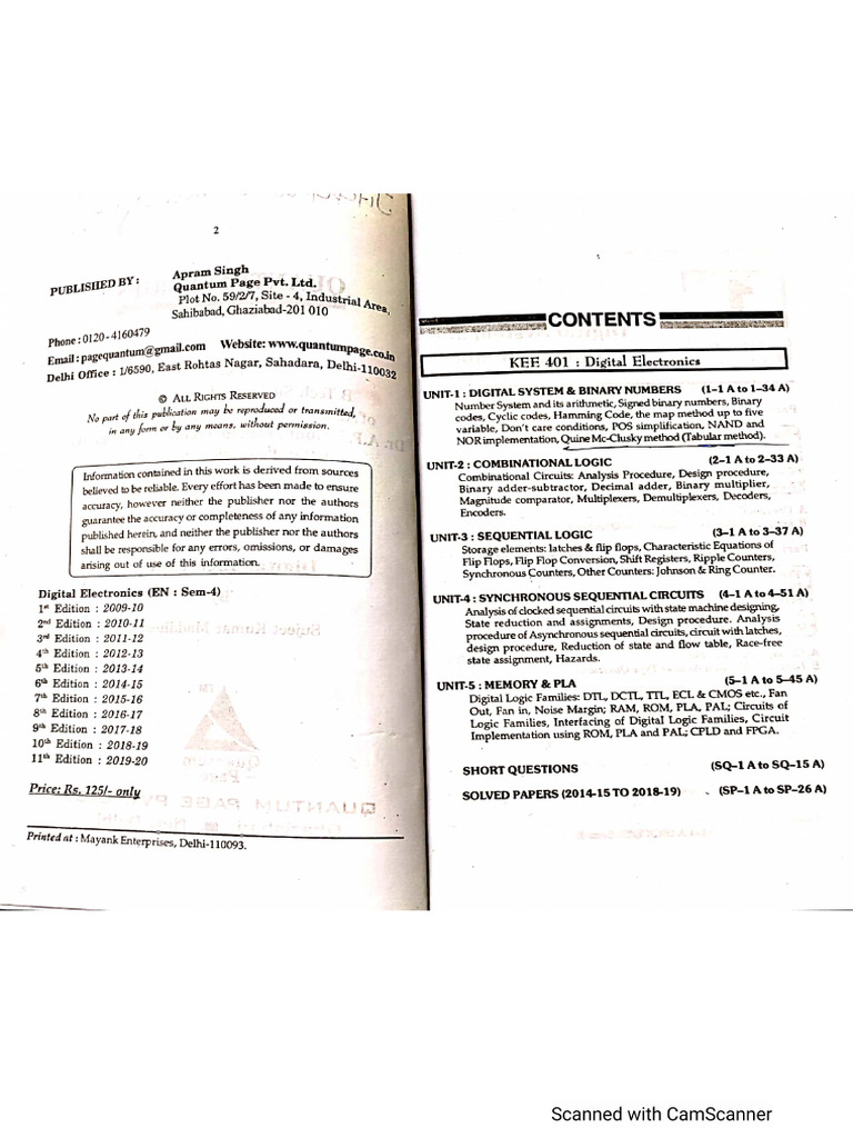 Digital Electrons Quantum 4th Sem | PDF