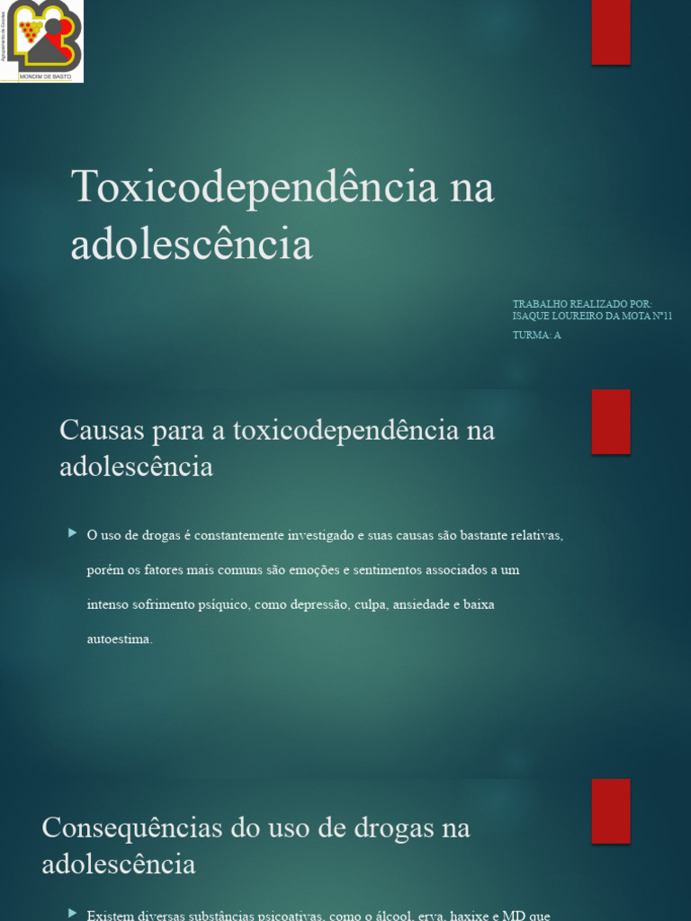 Toxicodependência na Adolescência: Causas e Prevenção | PDF