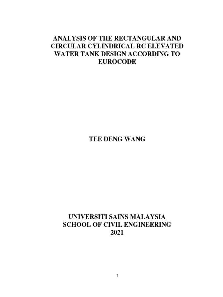 Analysis of The Rectangular and Circular Cylindrical RC Elevated Water ...
