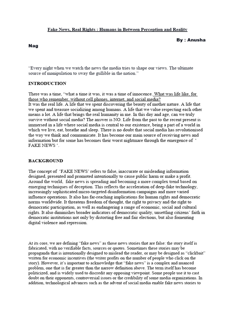 Article On Fake News | PDF
