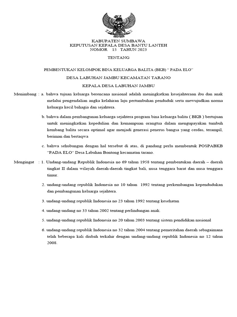 SK BKB Senja Mentari 2023 | PDF