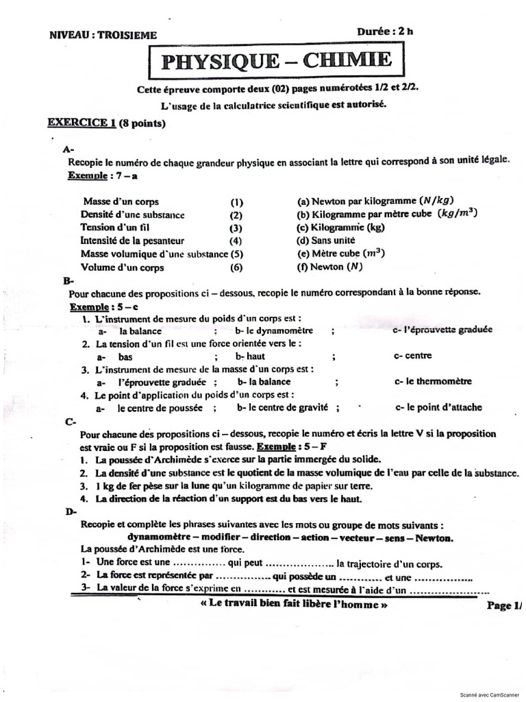 Compo 3ème PC | PDF