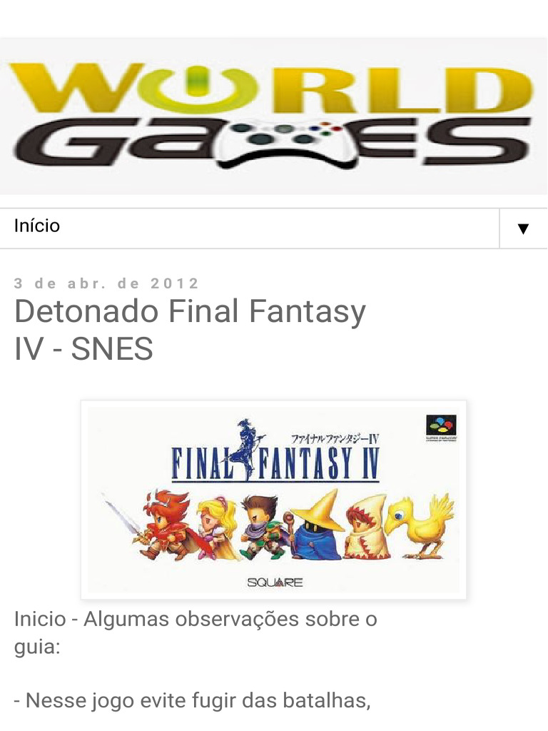 World Games - Detonado Final Fantasy IV - SNES | PDF