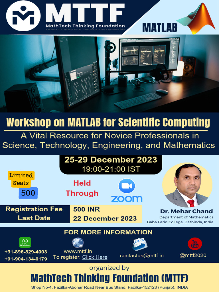 Workshop On MATLAB For Scientific Computing | PDF Workshop On MATLAB For Scientific Computing | PDF