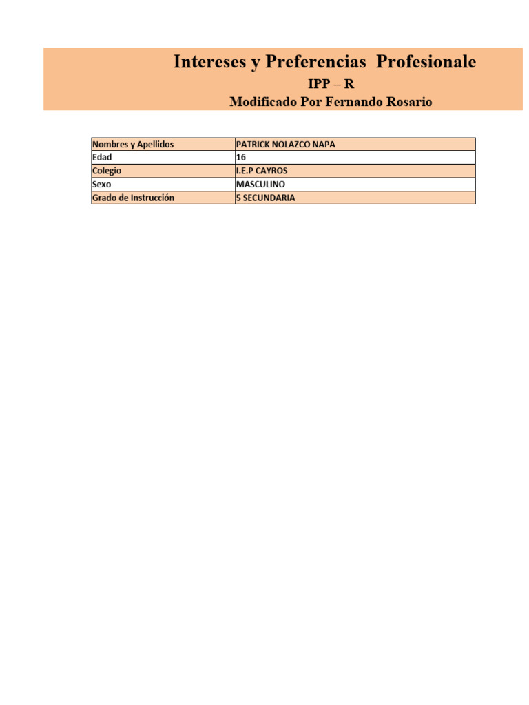 IPP-R-Version-F.R.-2009 (1) Patrick Nolazco | PDF | Informática | Sicología