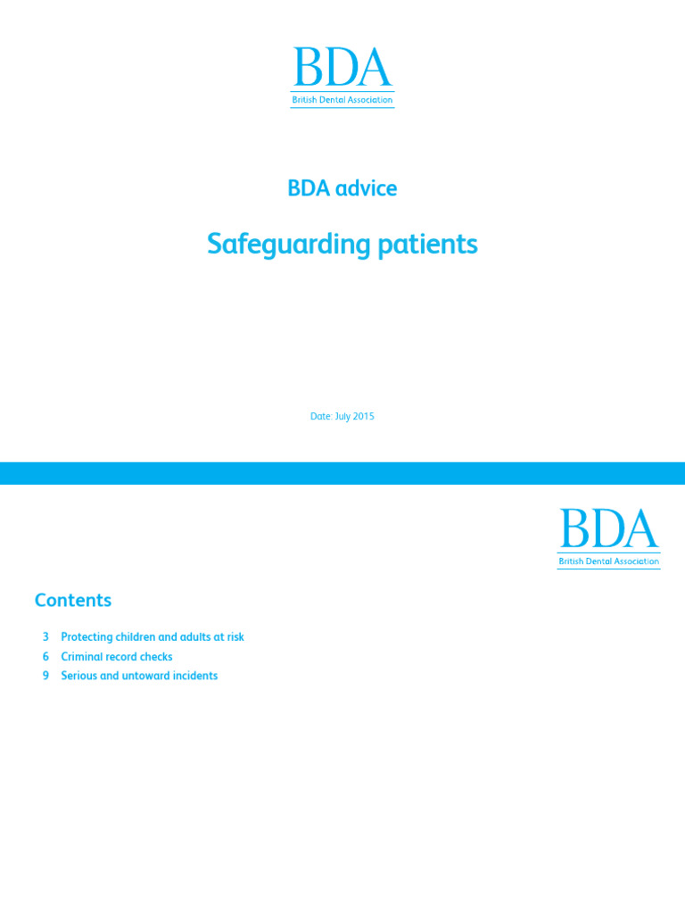 Patient Safeguarding Guidelines for Dentists | PDF | Wellness
