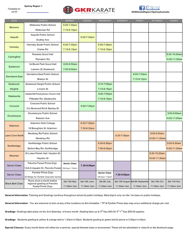 Region 1 Australia Timetable 240723 | PDF