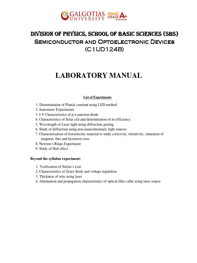 Semiconductor Lab P2 | PDF