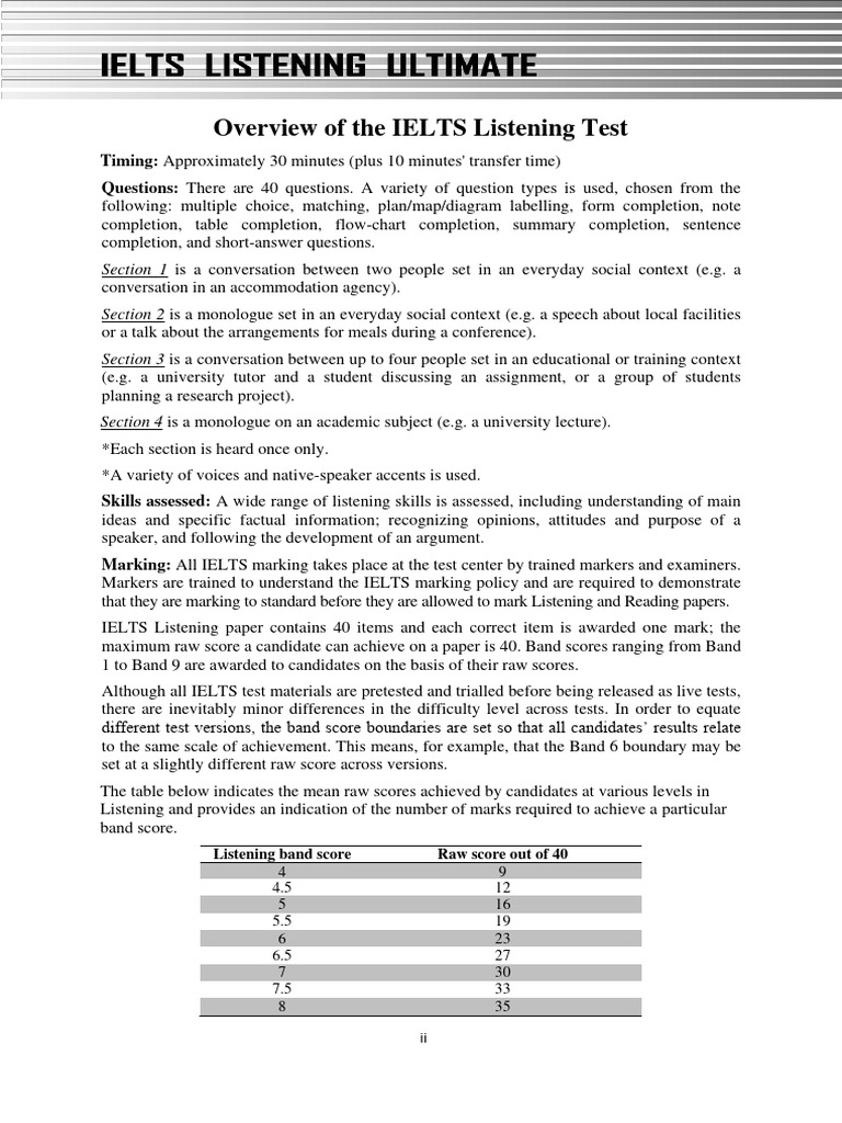 Ielts Test 1 Worksheet | PDF