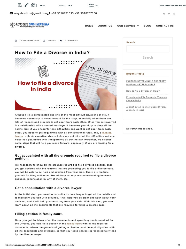How To File A Divorce in India | PDF | Divorce | Family
