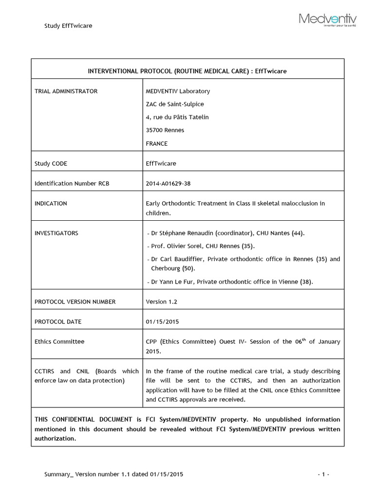 PROTOCOL in ENGLISH (Summary) - Efftwicare | PDF | Statistics ...