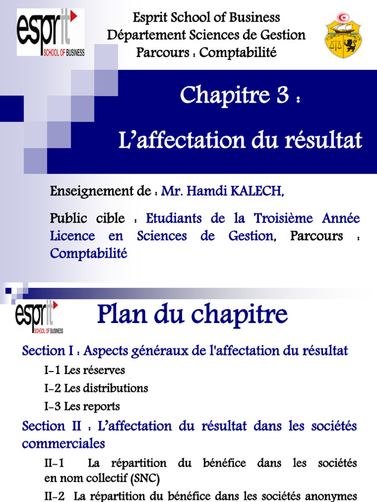 Affectation du Résultat en Sociétés | PDF | Dividende | Actionnaire