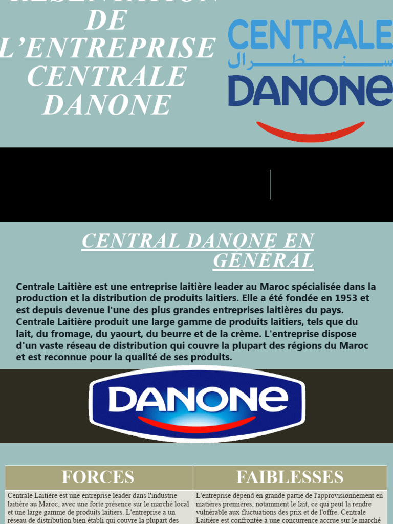 Présentation de L'entreprise Centrale Danone | PDF