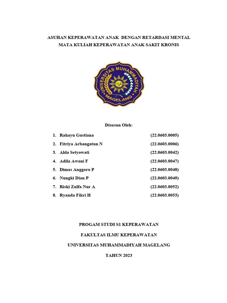 Kep Anak Kel 1 - Askep Retardasi Mental (Bu Reni) | PDF | Pengembangan Diri | Kesehatan Holistik