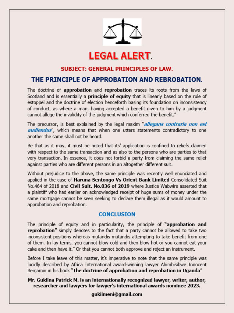 Doctrine of Approbation and Reprobation | PDF