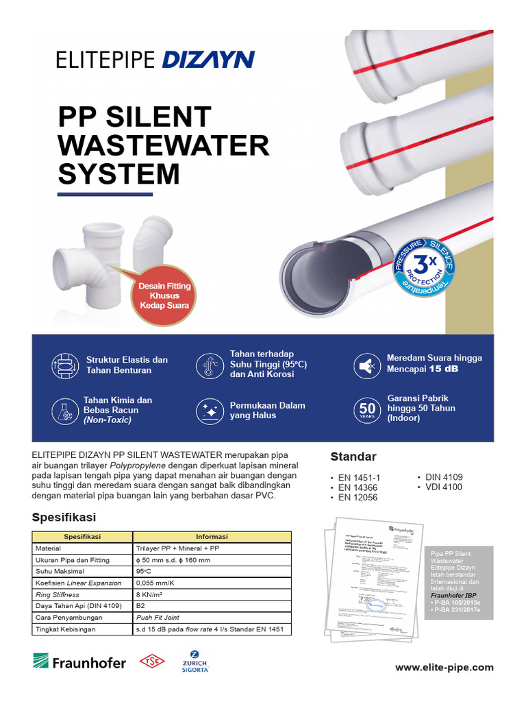 Spesifikasi Pipa PP Silent | PDF