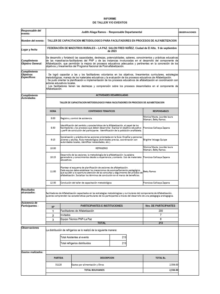 Form Informe 1 - 13 de Dic | PDF