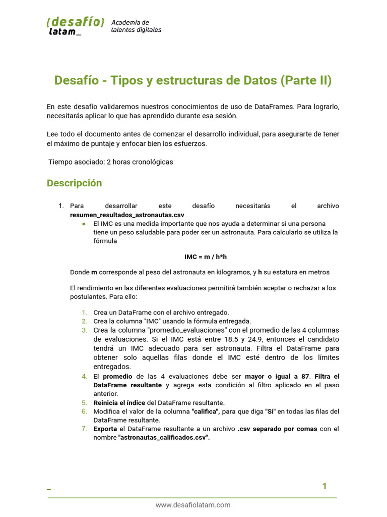 Desafío - Tipos y Estructuras de Datos (Parte II) | PDF