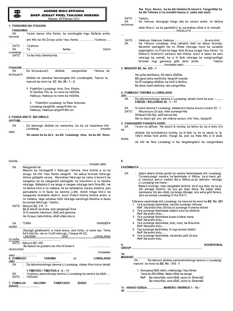 Agende Migu Epifania | PDF
