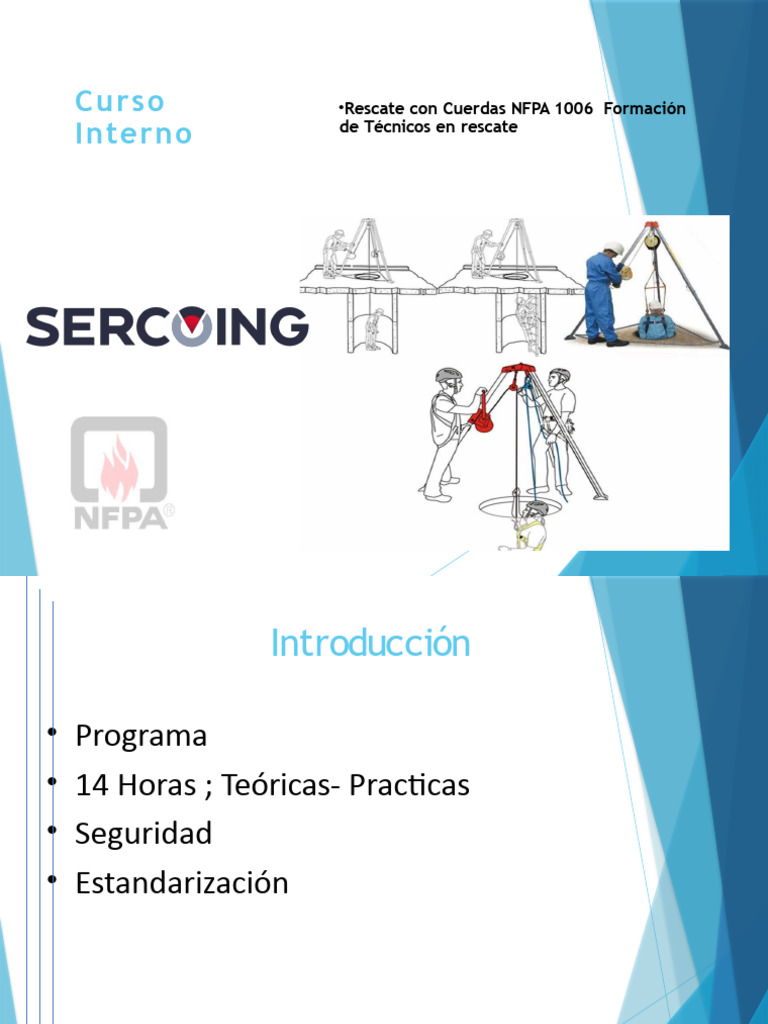 Curso Interno. Rescate Con Cuerdas NFPA 1006 Formación de Técnicos en ...