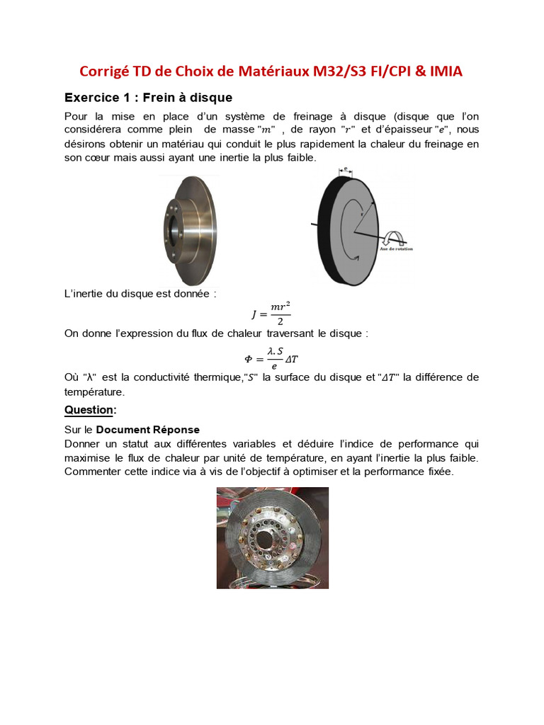 TD & Corrigés | PDF | Masse | Transfert thermique
