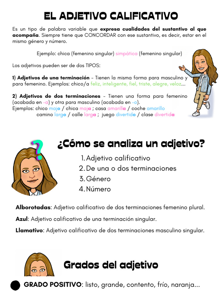 El Adjetivo Calificativo | PDF | Artes del lenguaje y disciplina | Poesía