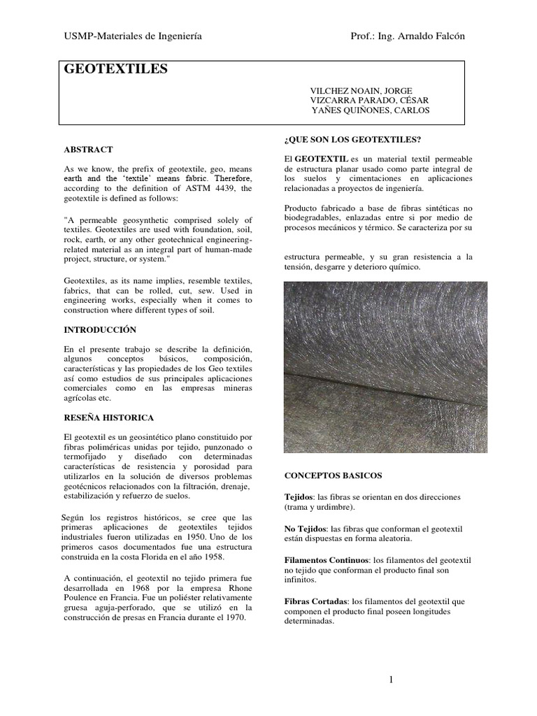 GEOTEXTILES | PDF | Materiales