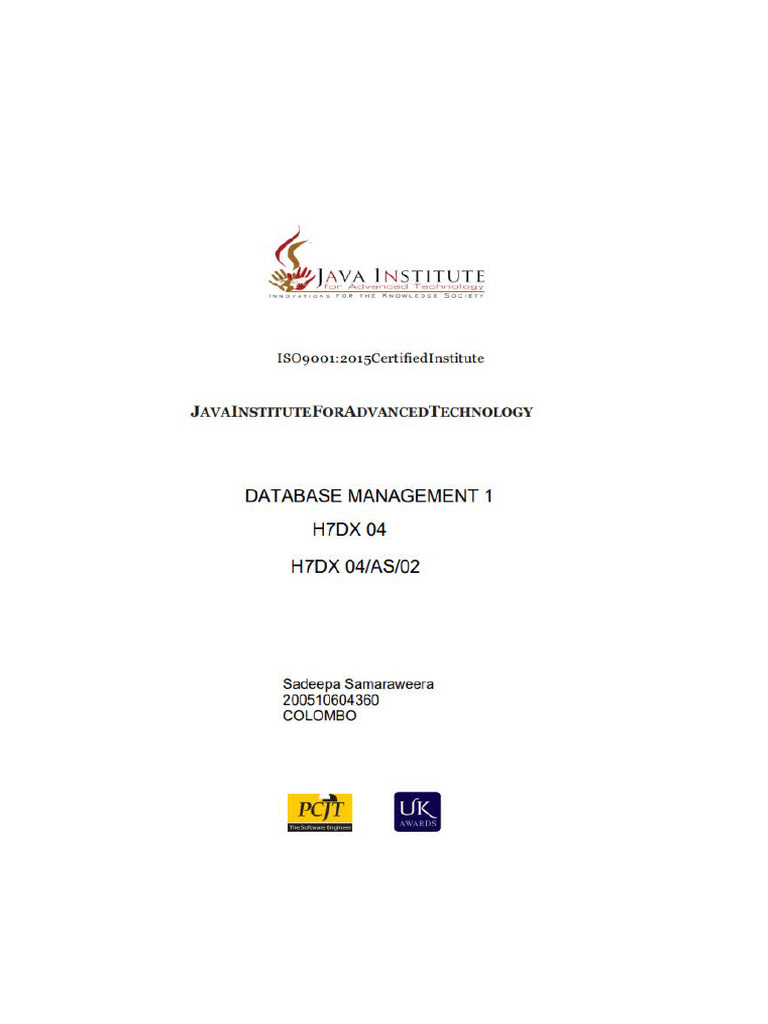 Database Management 1 | PDF | Information Retrieval | Computing