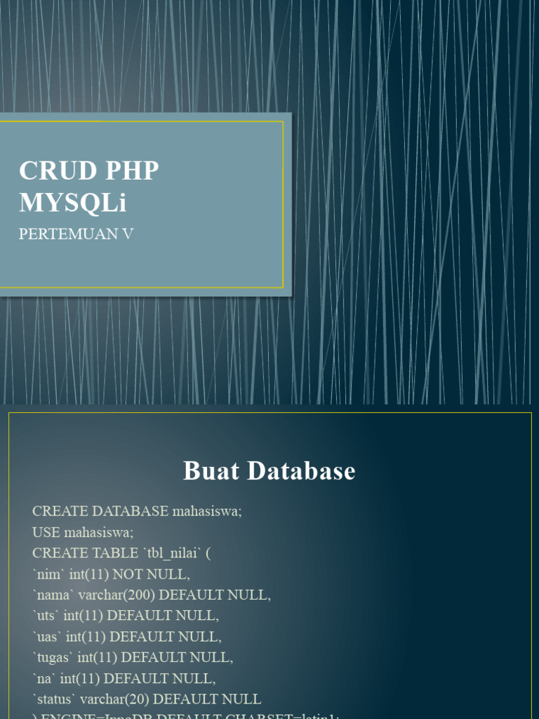 Pertemuan V Crud PHP Mysqli | PDF