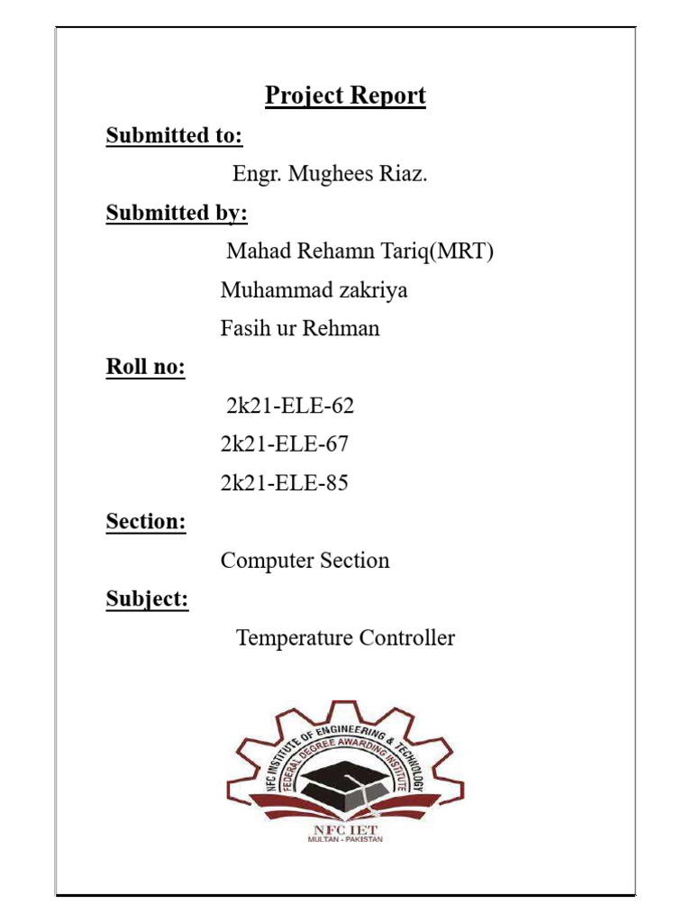 Project Report Mahad | PDF | Arduino | Sensor