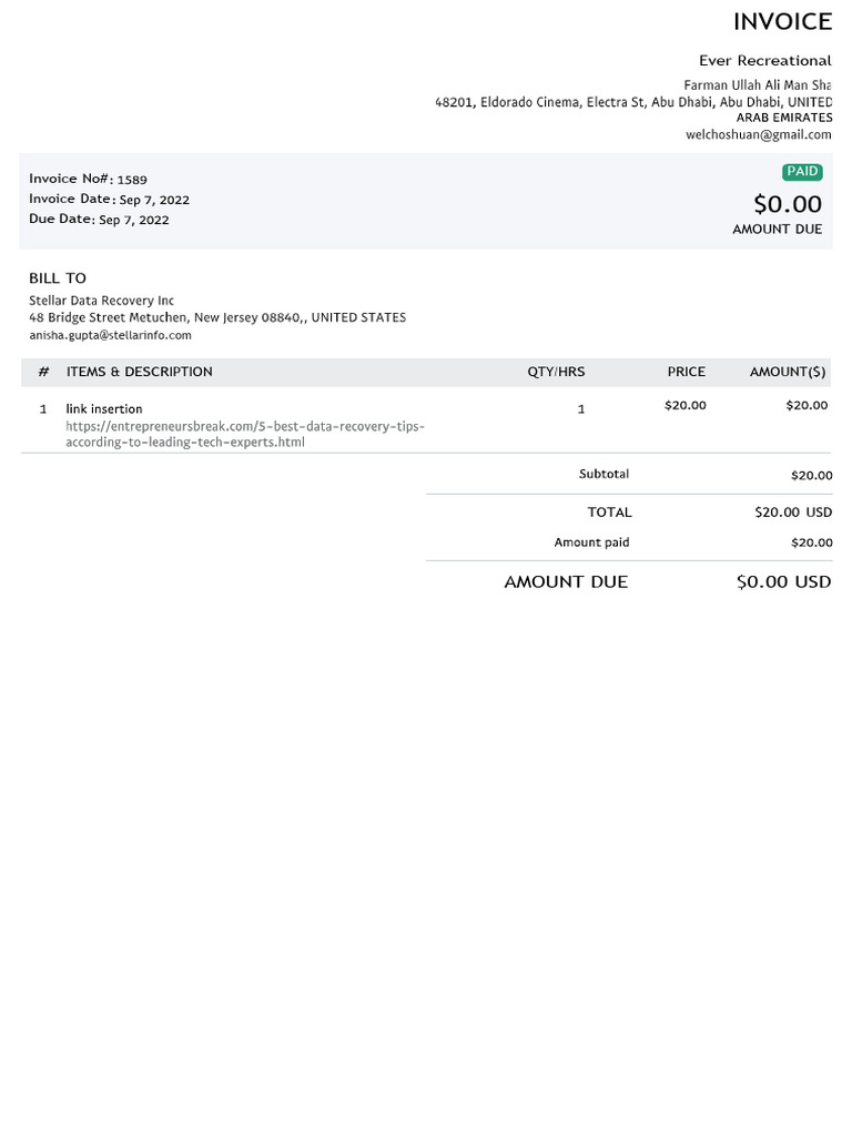 PayPal Invoice Sample | PDF