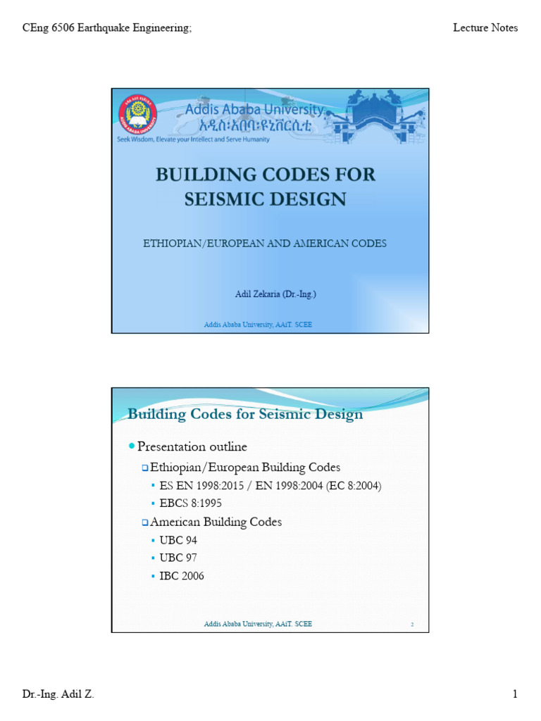 Seismic Building Codes Overview | PDF | Earthquake Engineering ...