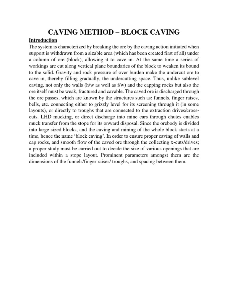 Block Caving | PDF | Mining | Materials