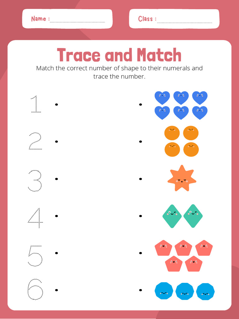 Colorful Fun Trace and Match Worksheet | PDF