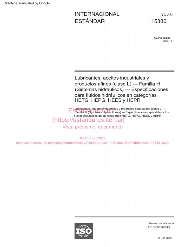 Iso-15380-2023 Español | PDF | Organización internacional para la estandarización | Agua