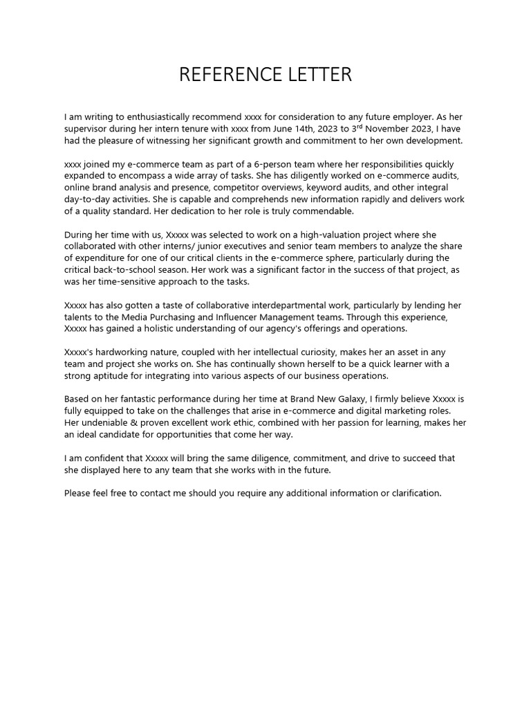 Reference Letter | PDF