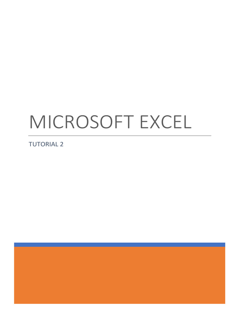 Microsoft Excel Tutorial 2 | PDF