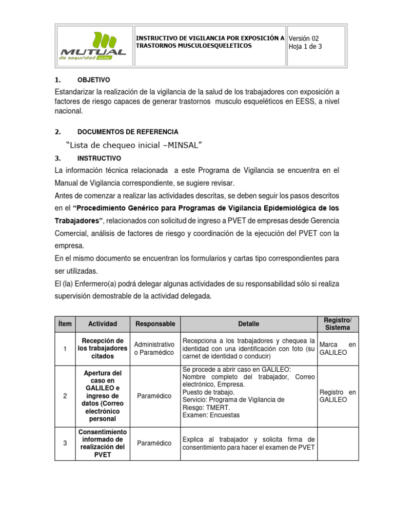 Instructivo PVET para Vigilancia de Salud | PDF | Paramédico