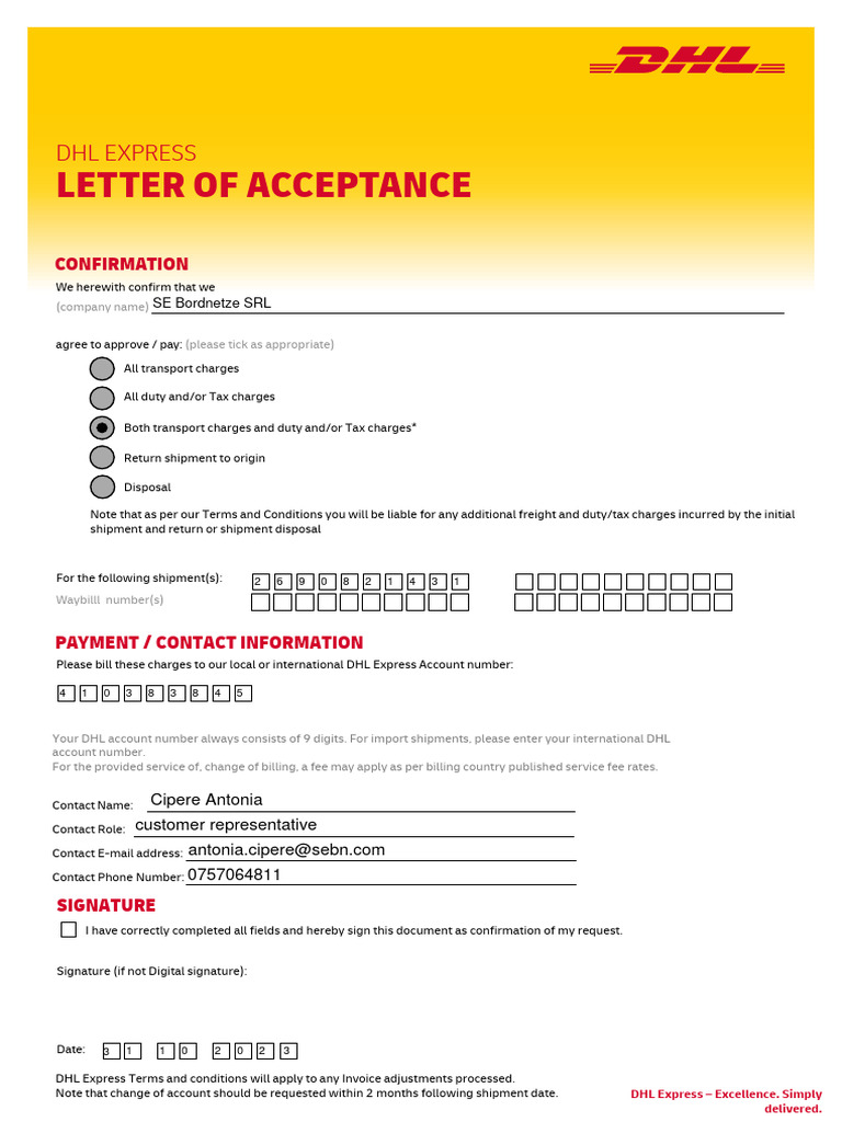 Loa DHL Express en v14 | PDF