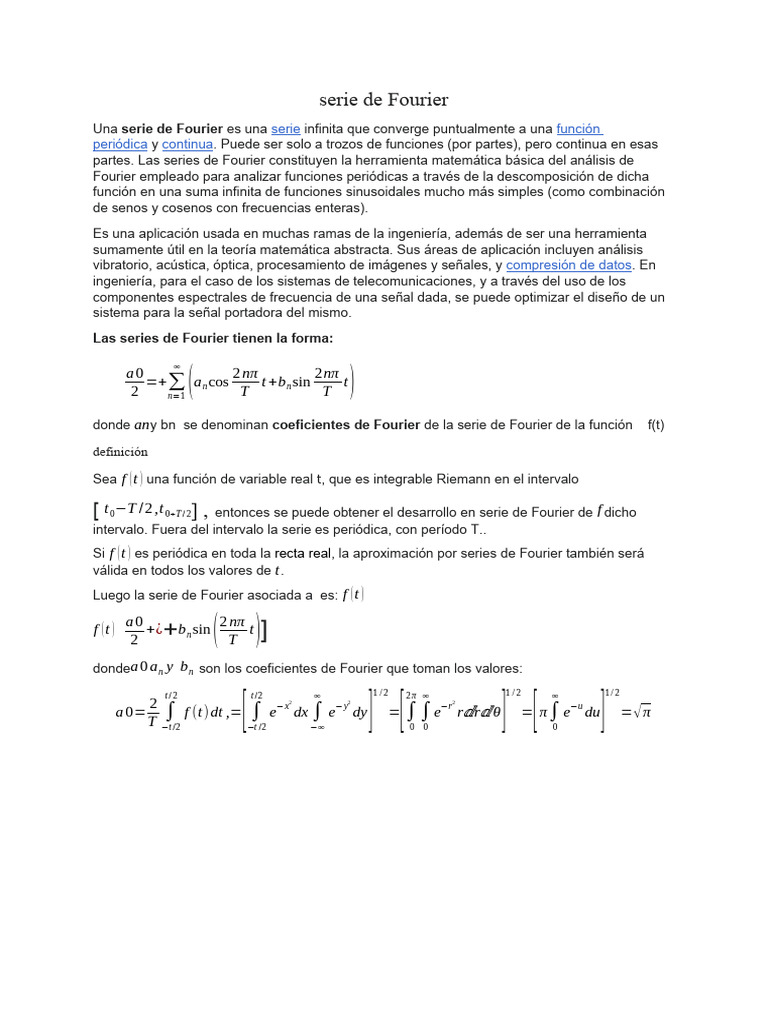 Serie de Fourier | PDF | Series de Fourier | Integral