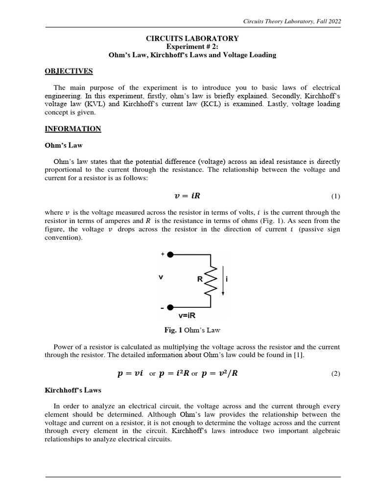 Circuits Exp2 | PDF | Voltage | Electrical Network
