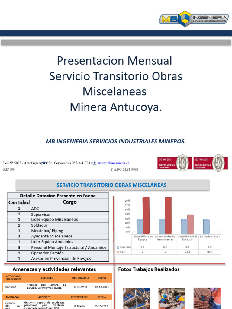 Presentacion Semanal Contrato Miscelaneo W42 | PDF