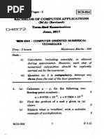BCS 054 Previous Year Question Papers by Ignouassignmentguru | PDF | Finite Difference | Equations