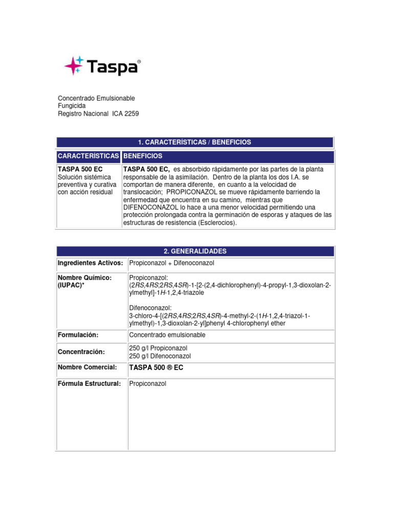 Taspa 500 Ec 13921 | PDF | Agua | Alimentos