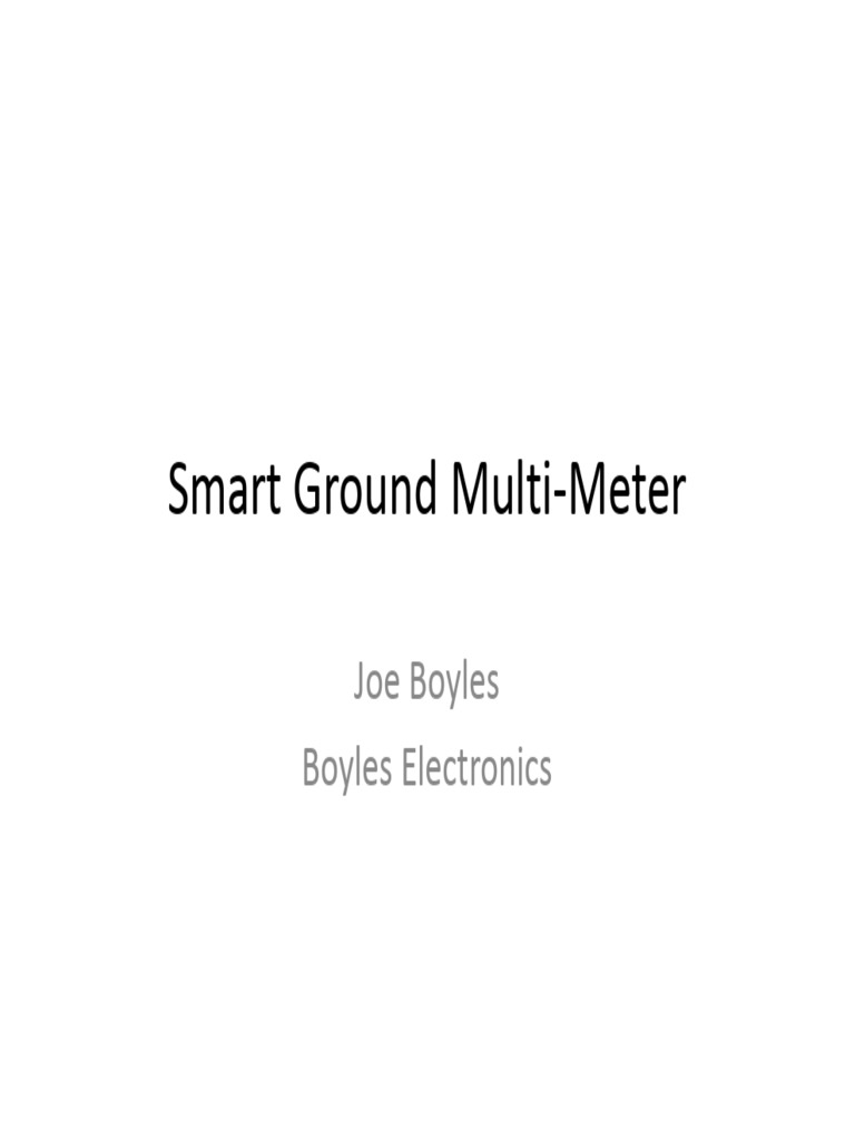Smart Ground Multimeter | PDF