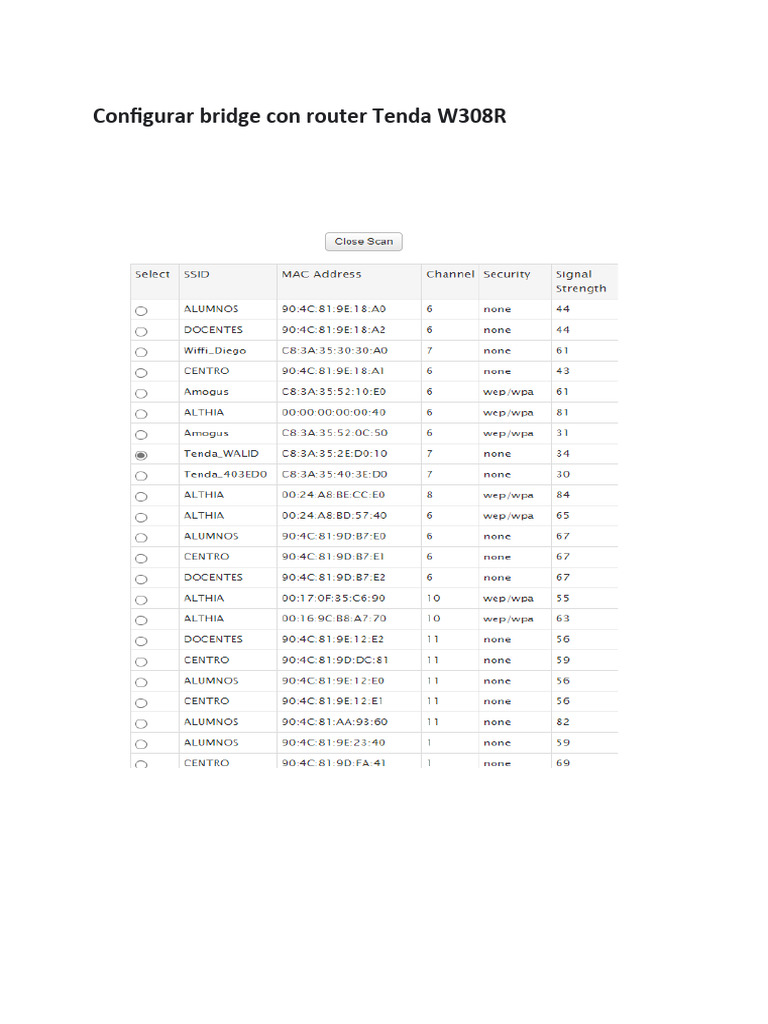 Configurar Bridge Con Router Tenda W308R 1 | PDF